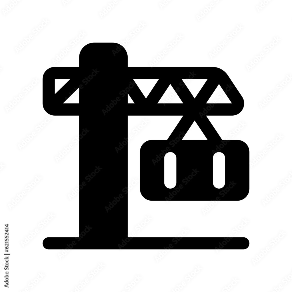 Editable crane tower vector icon. Property, real estate, construction ...