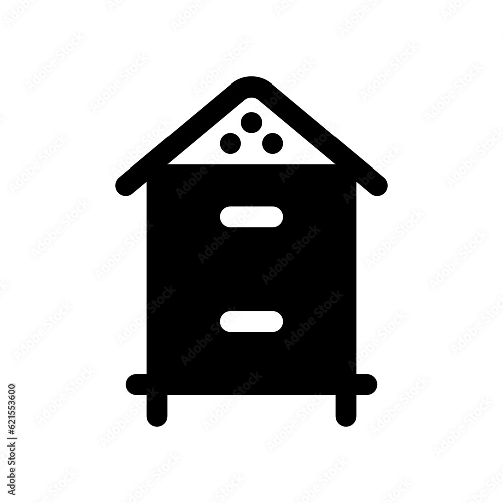 Editable bee box vector icon. Bee farming, apiary, behives. Part of a ...