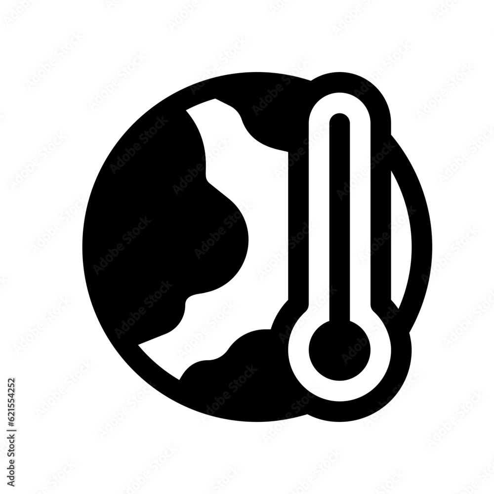 Editable global warming, earth, temperature vector icon. Environment ...