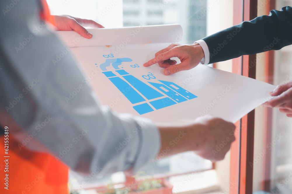 Reduce CO2 emission concept.Sustainable development and green business ...