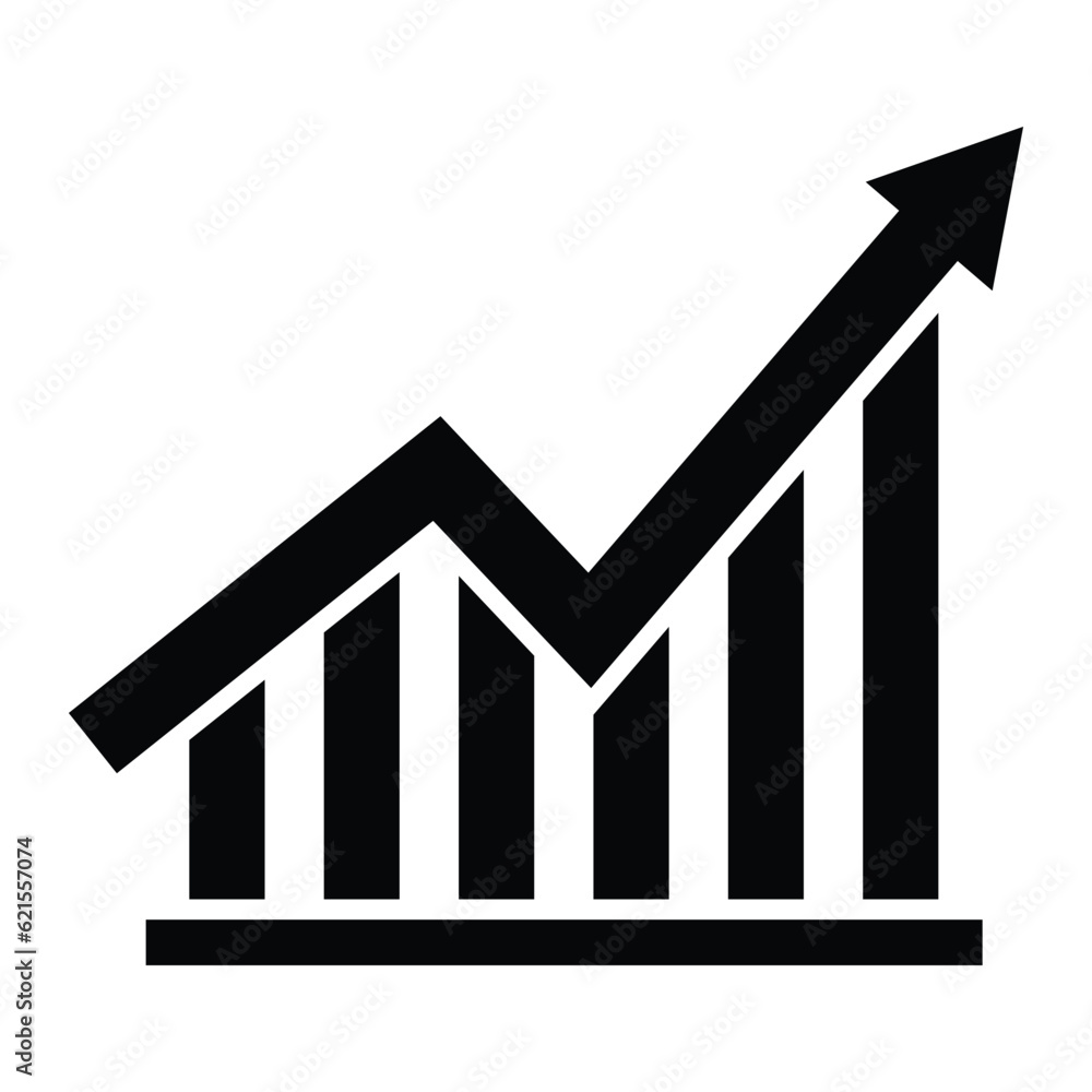 Growing Graph Icon, Bar Chart Icon, Infographic, Growths Chart ...