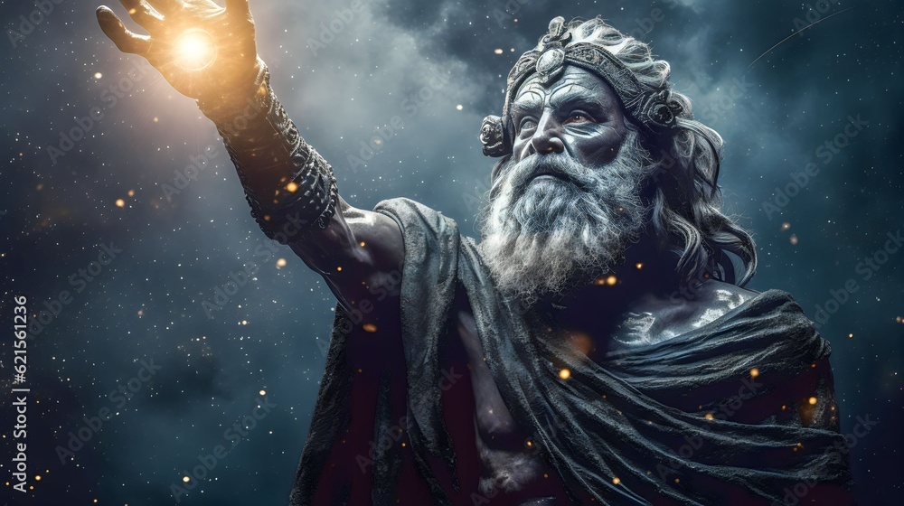 the primordial darkness embodying a greek god, erebus wearing ancient ...