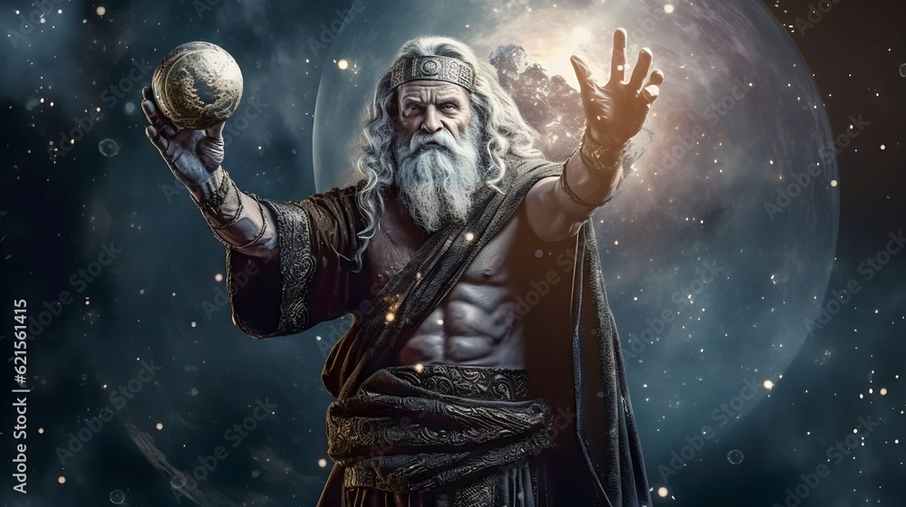 the primordial darkness embodying a greek god, erebus wearing ancient ...