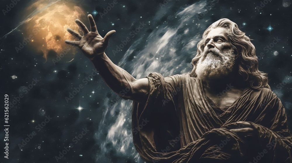 the primordial darkness embodying a greek god, erebus wearing ancient ...