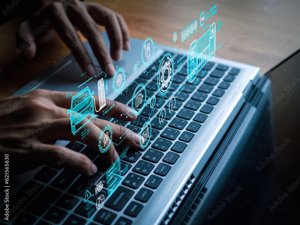 Electric Vehicle Interior High-Tech Dashboard and Modern Design ...