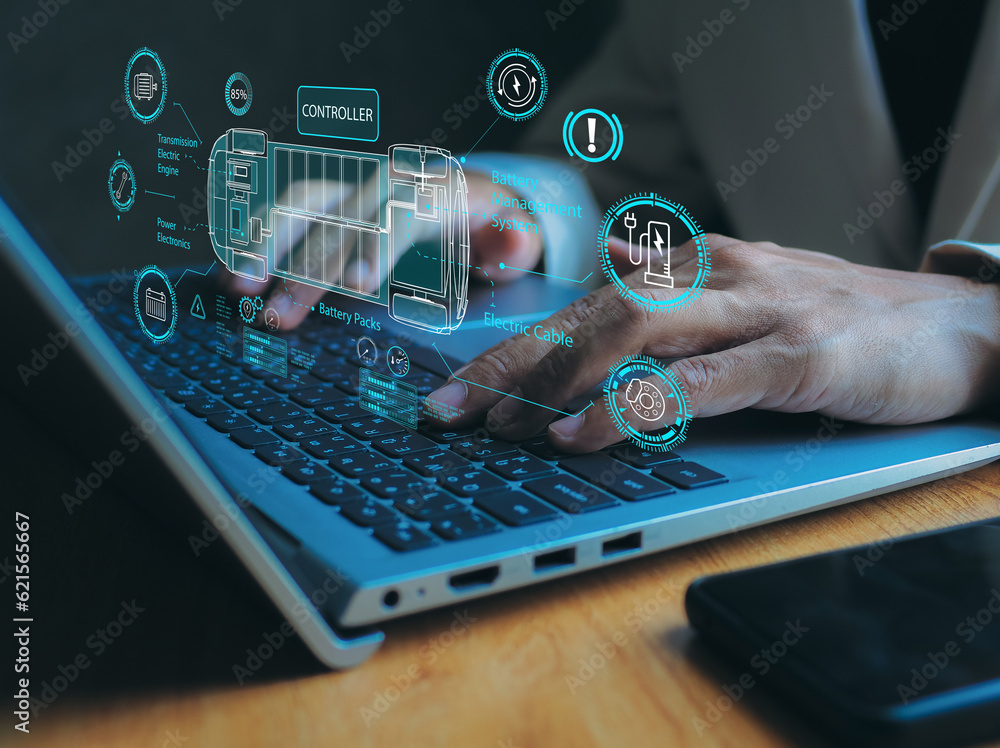 Electric Vehicle Interior High-Tech Dashboard and Modern Design ...