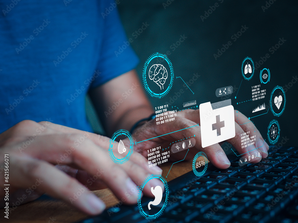 Digital Health Dashboard Monitoring Vital Signs.IoT Medical Devices ...