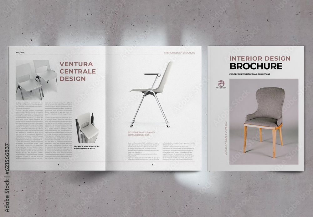 Interior Design Chairs Catalogue Layout Stock Template | Adobe Stock