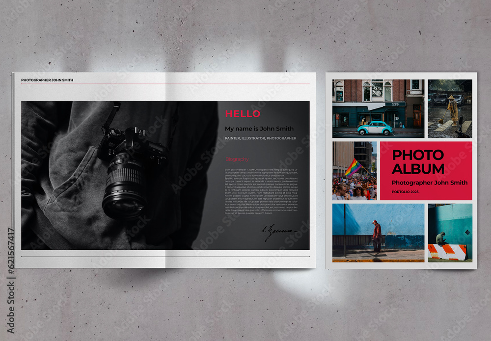 Photo Album Portfolio Layout Stock Template | Adobe Stock