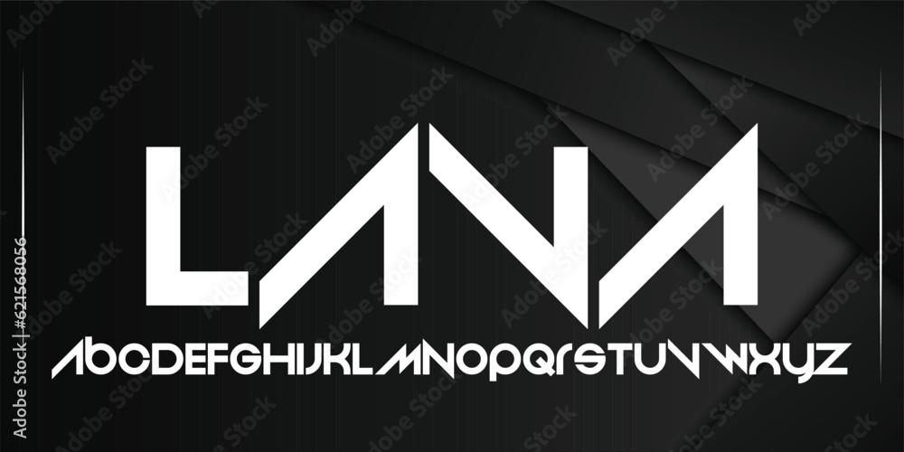 Futuristic modern geometric alphabet font. Luxury and elegant font ...