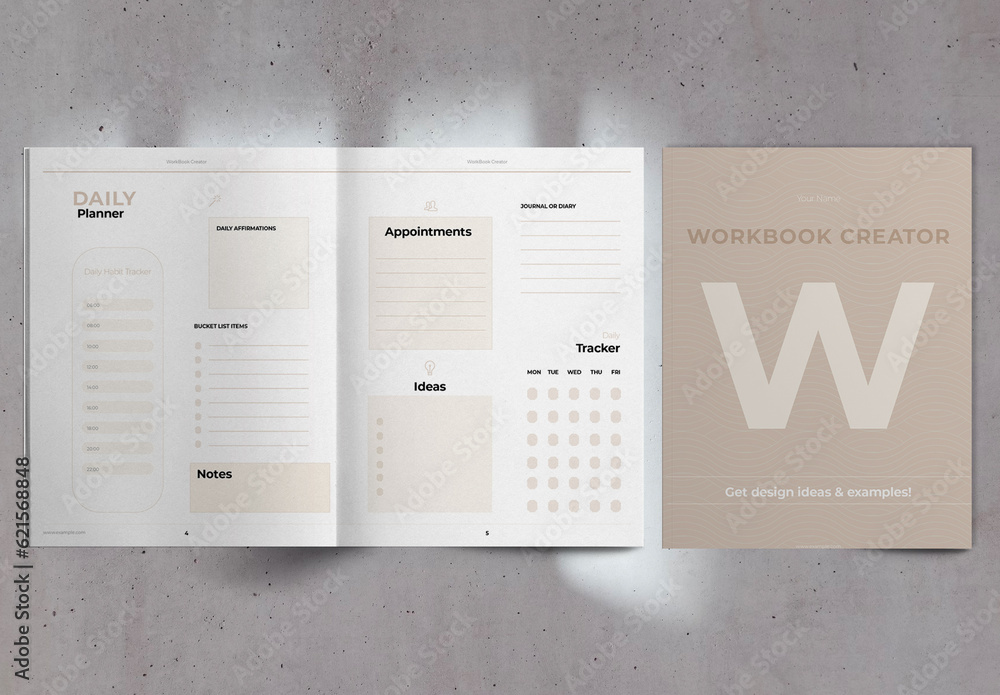 WorkBook Creator Layout Stock Template | Adobe Stock