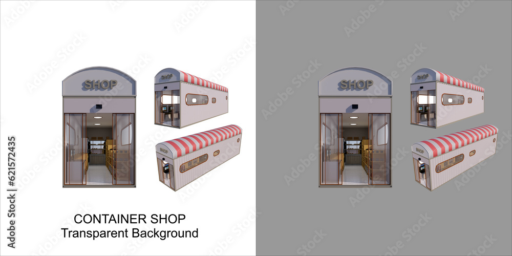 3d Illustration rendering old shipping container is converted into a ...