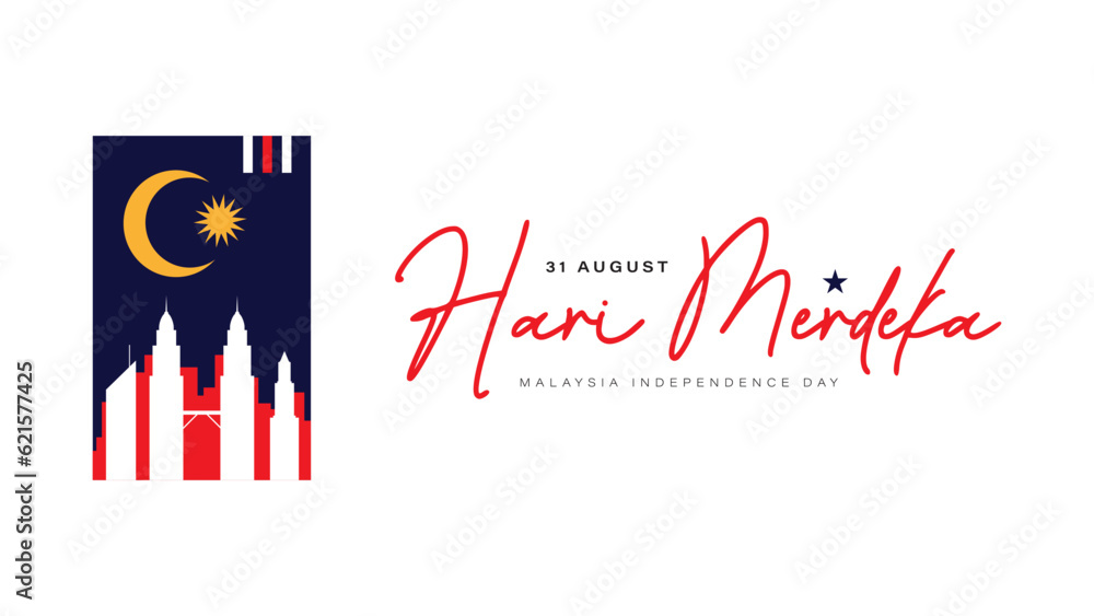 Hari Merdeka banner background design for Malaysia independence day ...