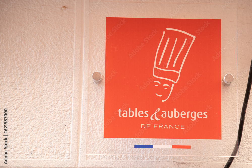 tables et auberges de france logo wall text and facade sign brand label ...