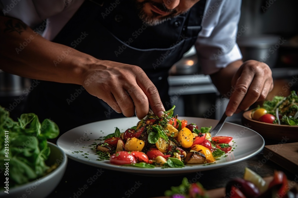 chef cooking food kitchen restaurant cutting cook hands hotel man male ...