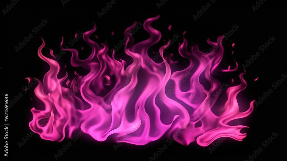 Cartoon pink fire transitions on a black screen. Generative ai Stock ...