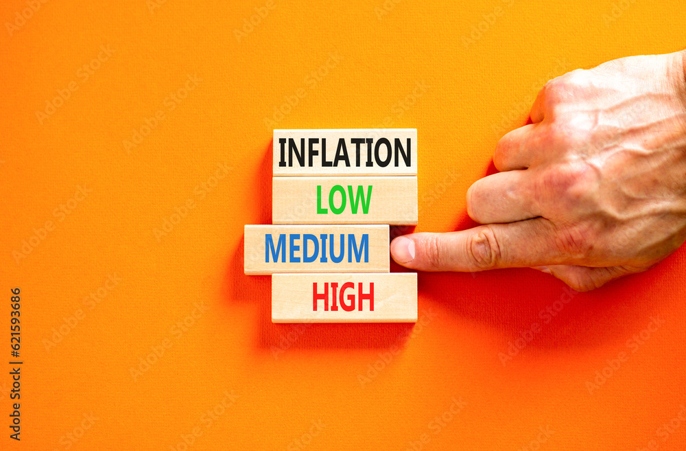 Medium inflation symbol. Concept word Inflation low medium high on ...