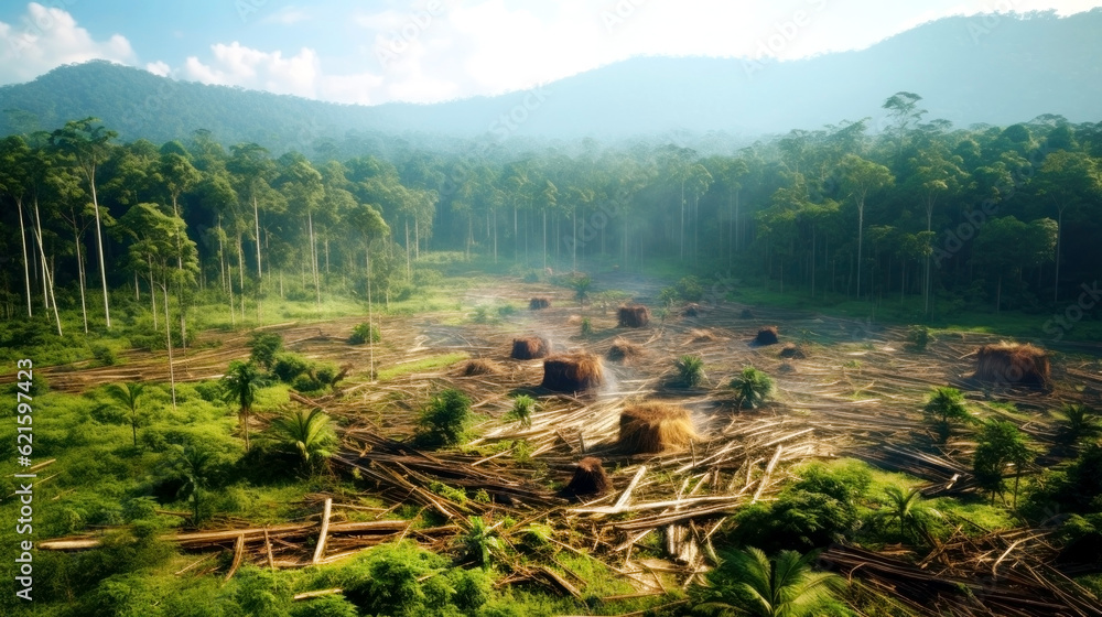 Climate Change Impact. Deforestation reduces carbon absorption ...
