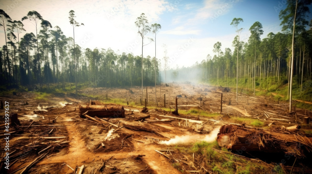 Environmental degradation and ecological imbalance. Human-driven ...