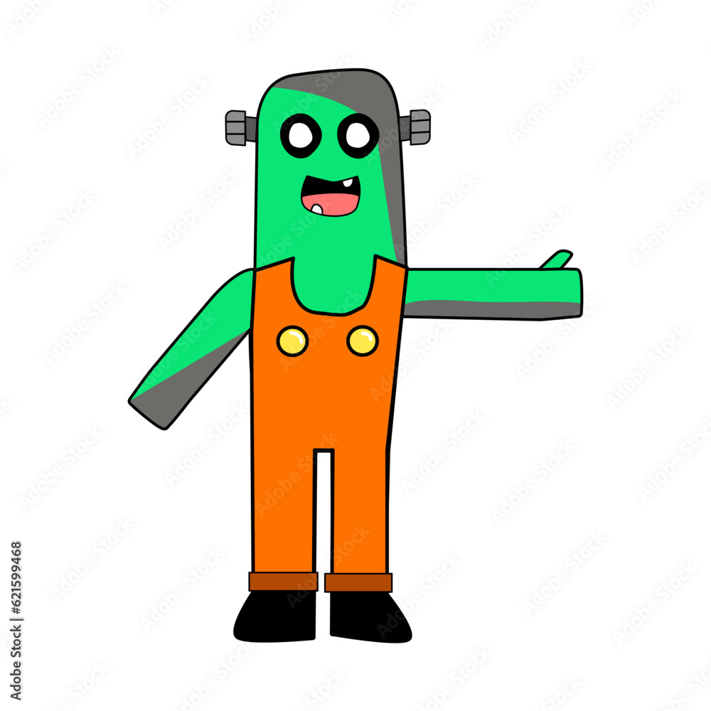 Cartoon frankenstein character. Halloween boy Frankenstein Vector ...