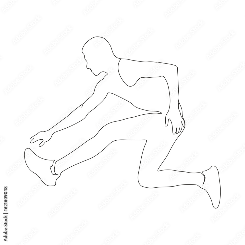 Young man Jumping continuous line art. professional athlete jumping ...