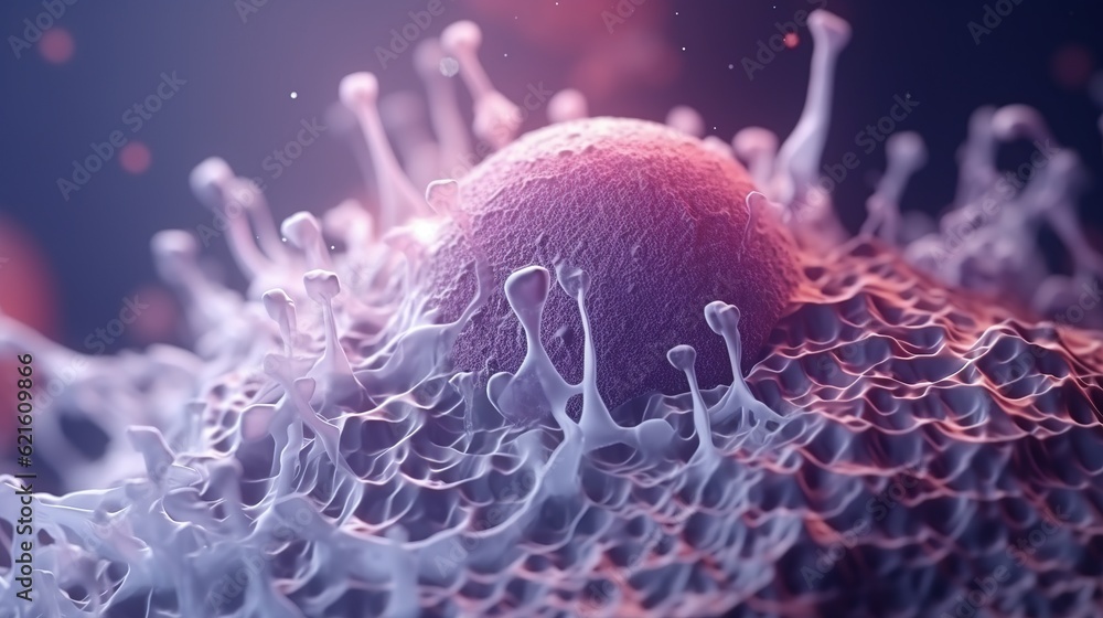 Microscopic cells. Tissue under the microscope. Scientific medical ...