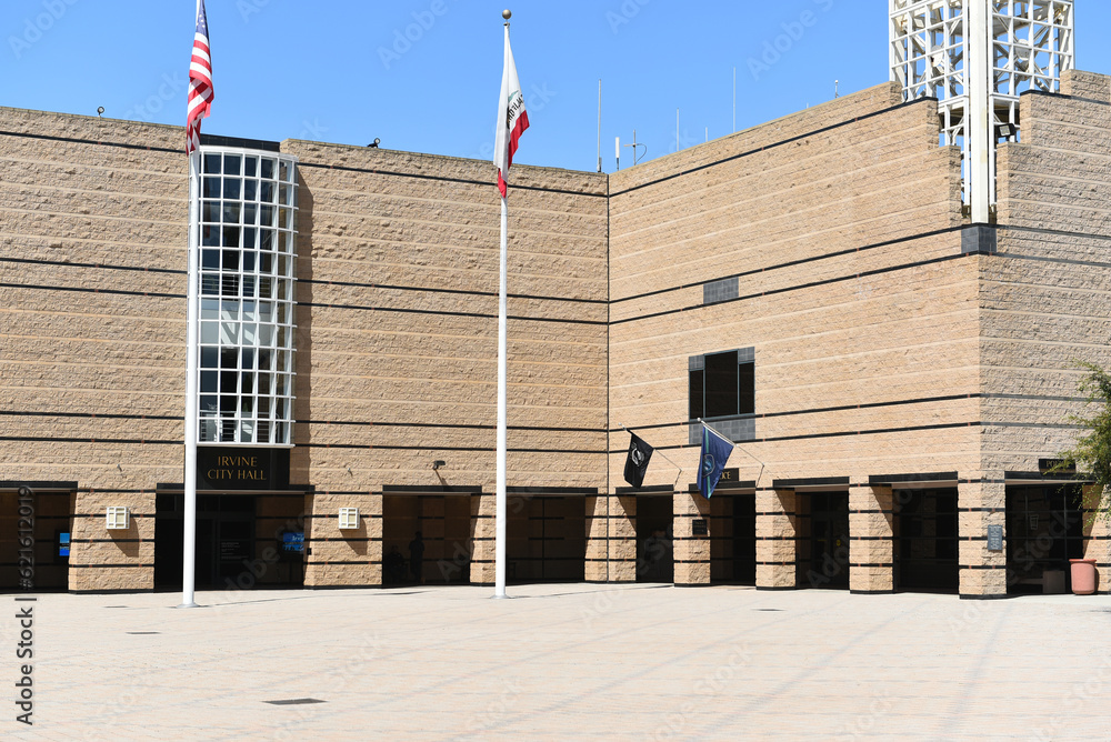 IRVINE, CALIFORNIA - 6 JULY 2023: The Irvine Civic Center with the City ...