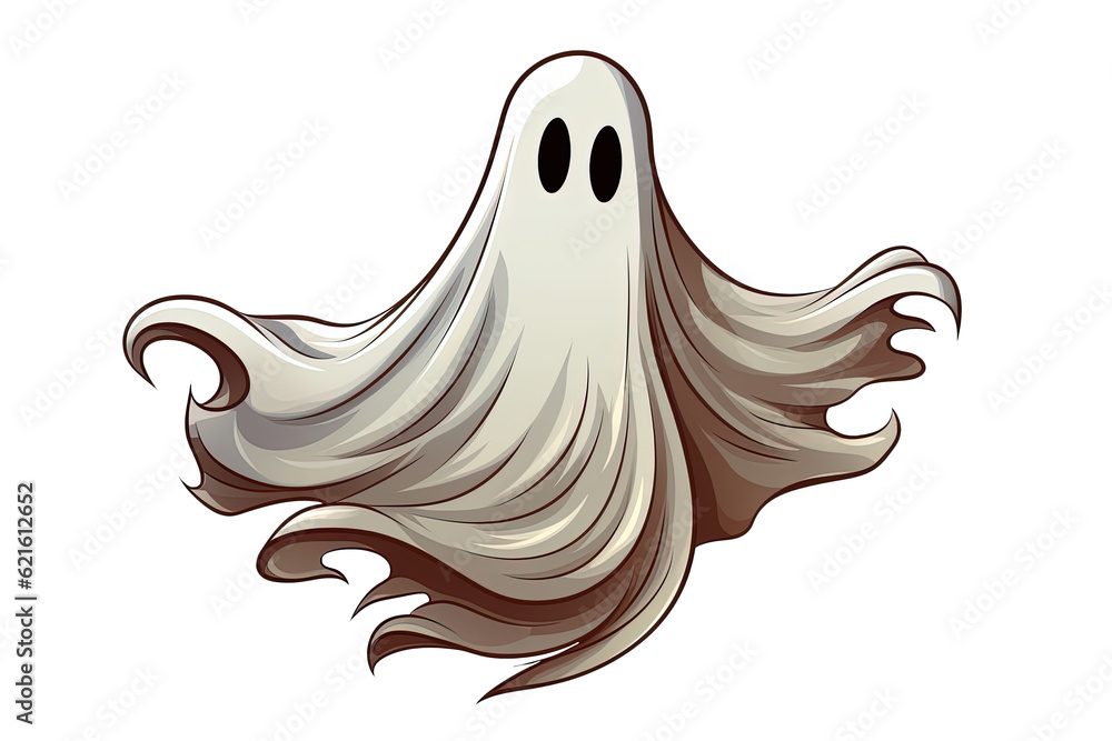 Halloween ghost on transparent background. Cartoon spirit figure. PNG ...