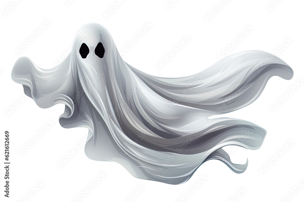 Halloween ghost on transparent background. Spirit figure. PNG element ...