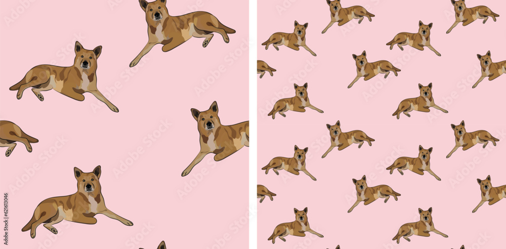 Canaan dog holiday wallpaper. Square background with pets, repeatable ...