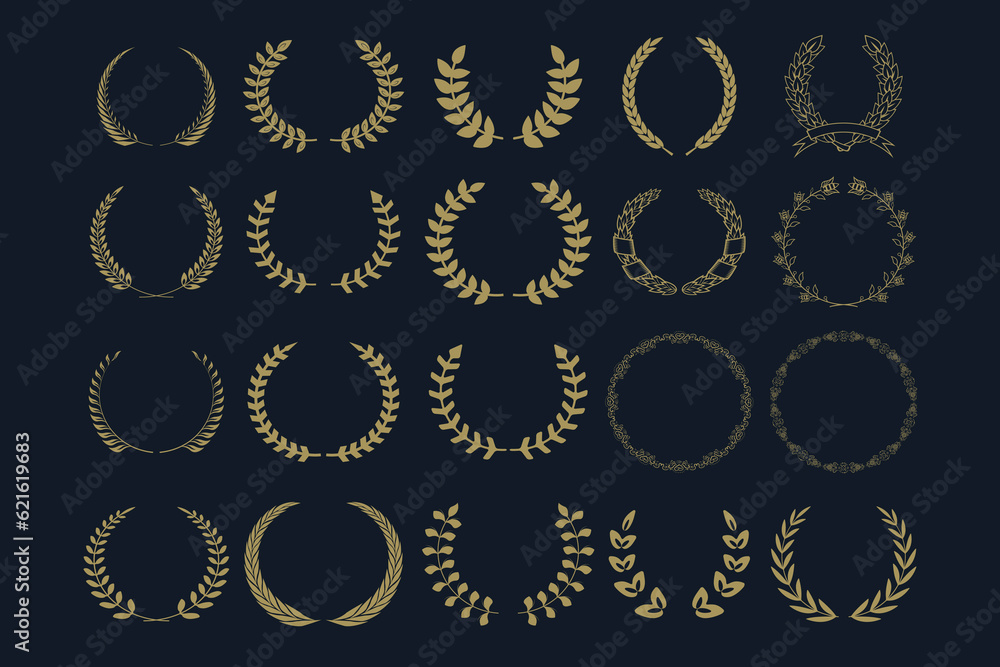 Set of the vector Wreaths. Design elements for logo, label, emblem ...