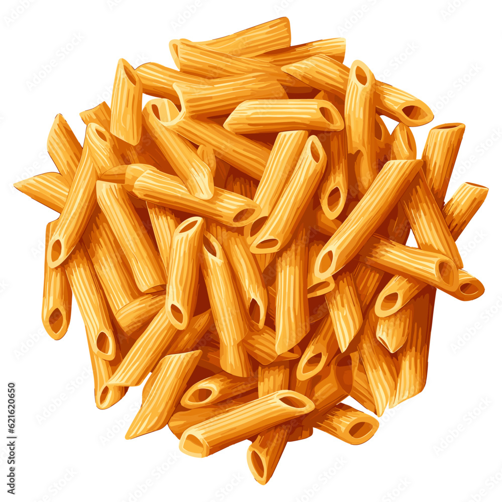 Delicious Penne Rigate: Vector Representation of Italian Pasta Stock Vector | Adobe Stock