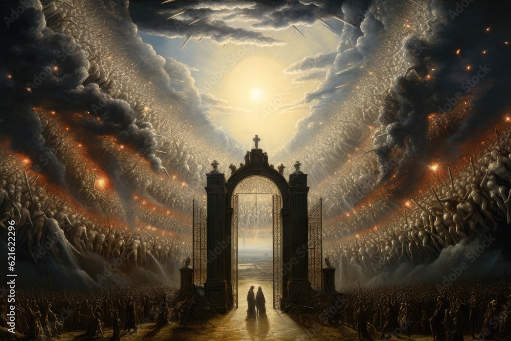 Pearly Gates. Gateway to heaven. A classic interpretation Stock ...