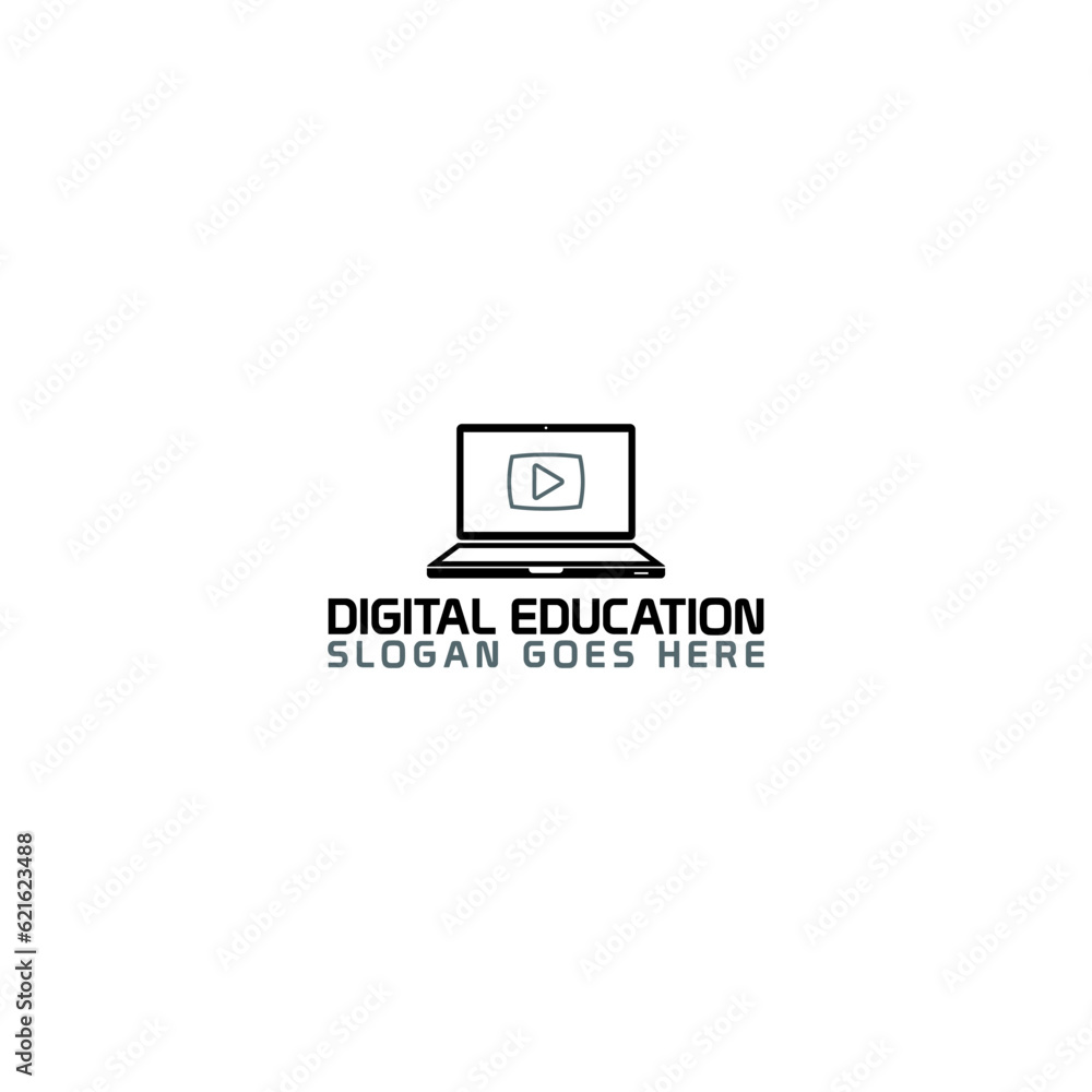 Digital education logo template. Logo education course isolated on ...