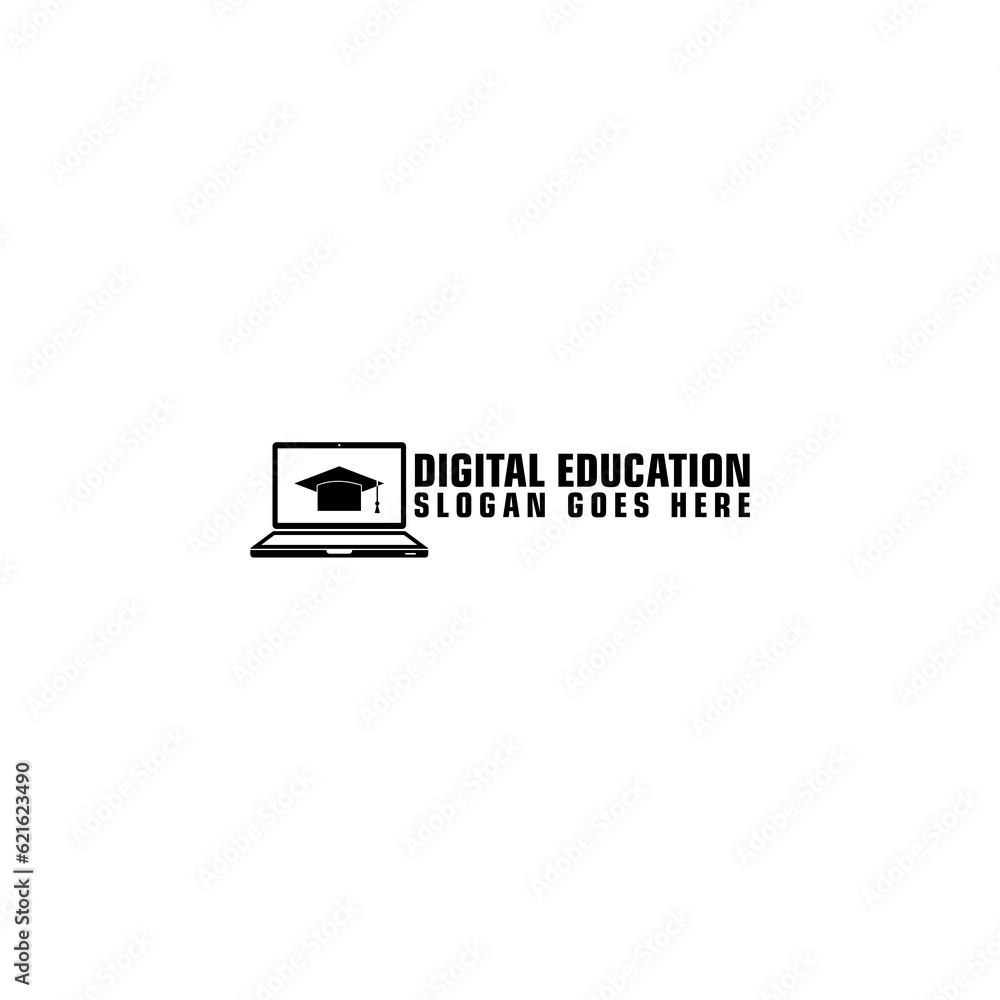Digital education logo template. Logo education course isolated on ...