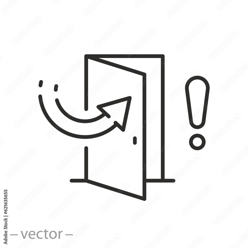 Vetor de keep door closed icon, thin line symbol - editable stroke ...