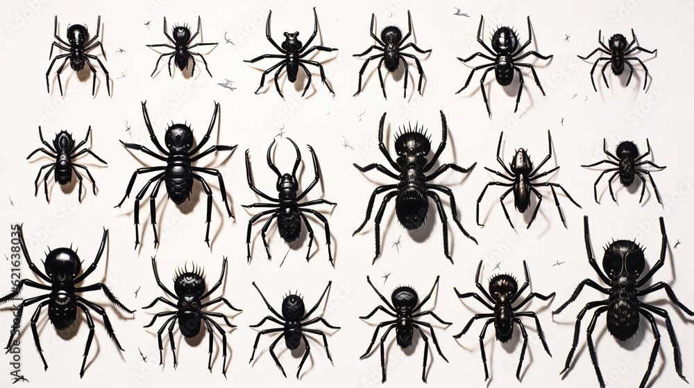 Different types of spiders, different sizes and shapes. Generative AI ...