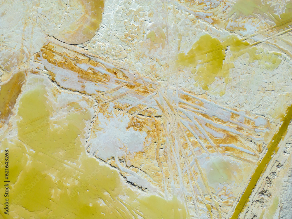 Lithium fields / evaporation ponds in the Atacama desert in Chile ...