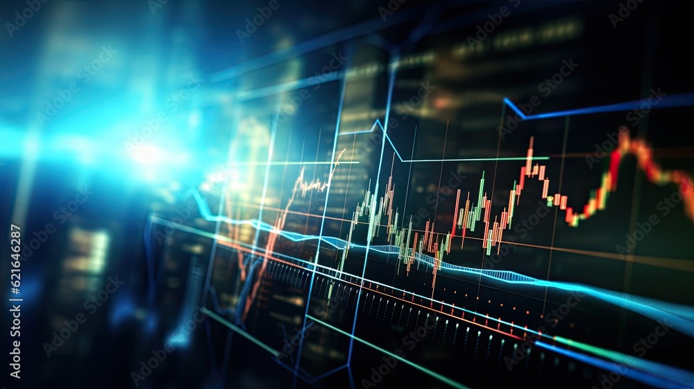 Market Price Analysis on LED Display Background with Digital Graph ...