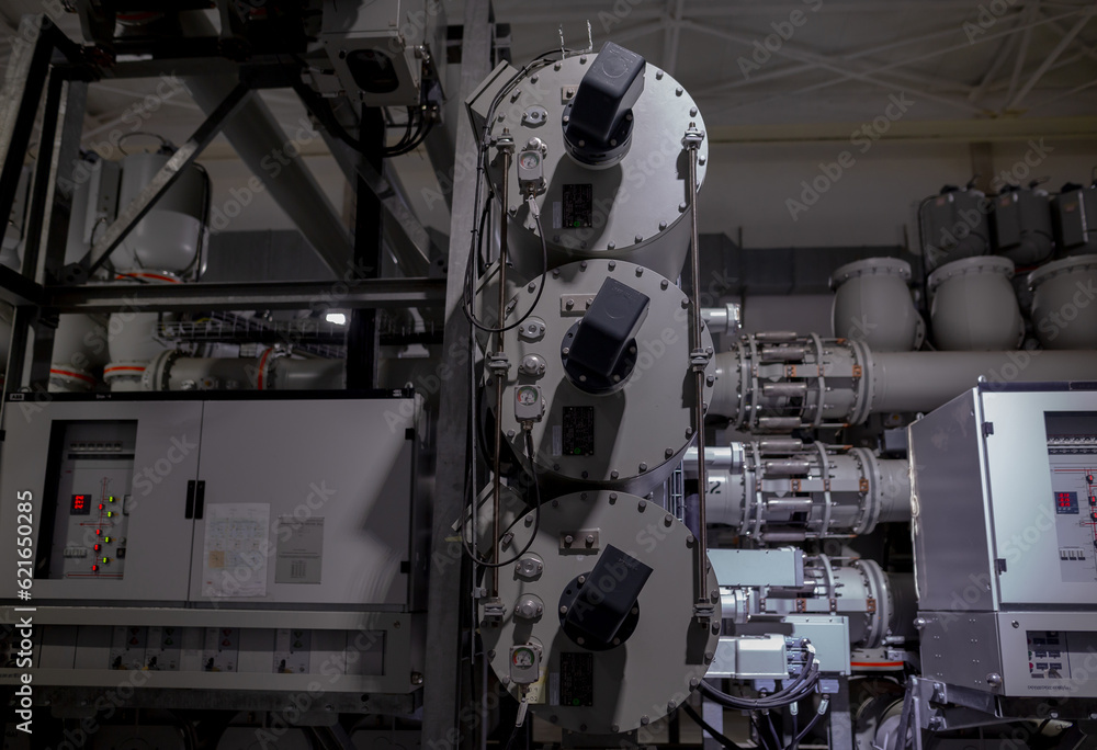 A gas insulated switchgear(GIS) in control building for extra high ...