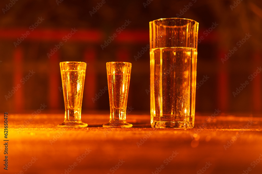 Collection of historic, vintage style glasses made from czech crystal ...