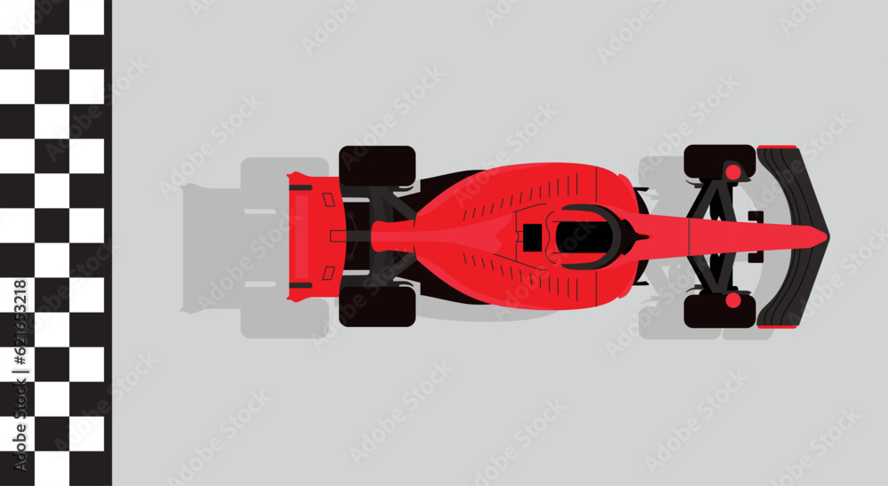 Red formula car. F1 landscape. Speed racing tournament. Formula One ...