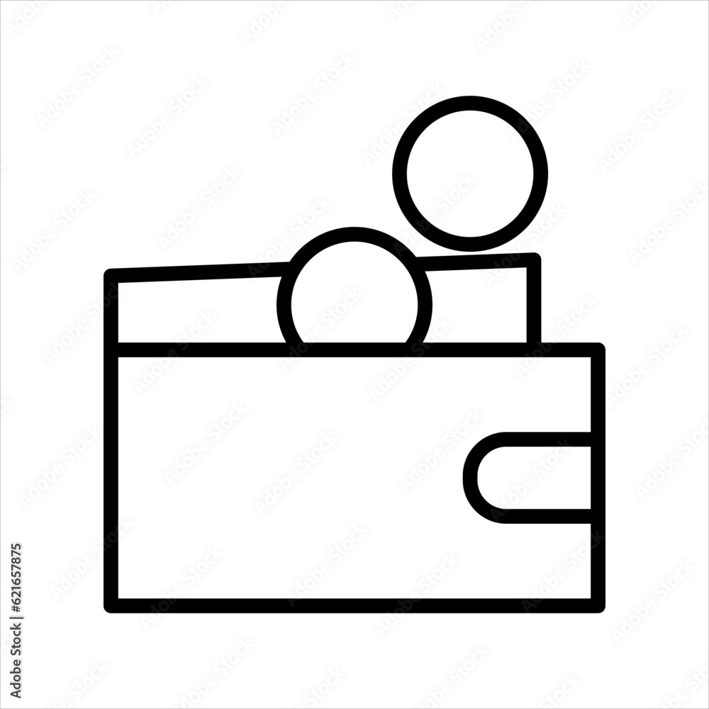 Wallet icon in trendy flat style isolated on white background. Wallet ...