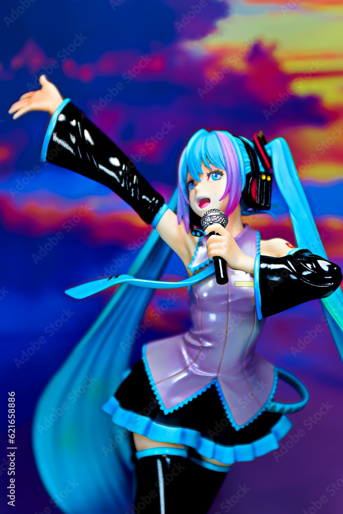 OSAKA,JAPAN - JULY 10, 2023 : Display of HATSUNE MIKU Figure from from ...