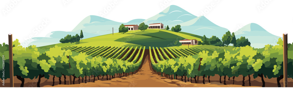 A vineyard vector simple 3d smooth cut and paste isolated illustration Stock Vector | Adobe Stock