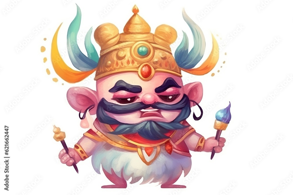 cute ravana cartoon character, created with Generative AI technology ...
