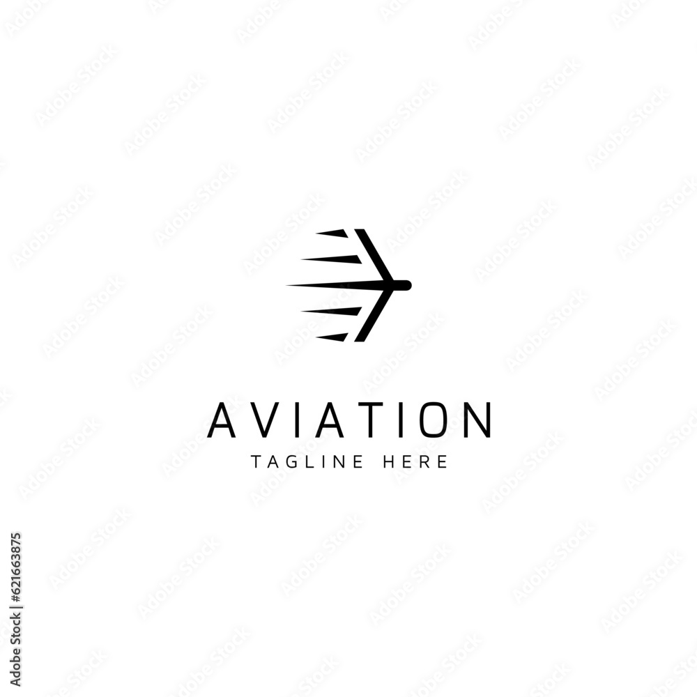 Vetor de Simple flight logo. Plane and speed symbol. Vector template do ...