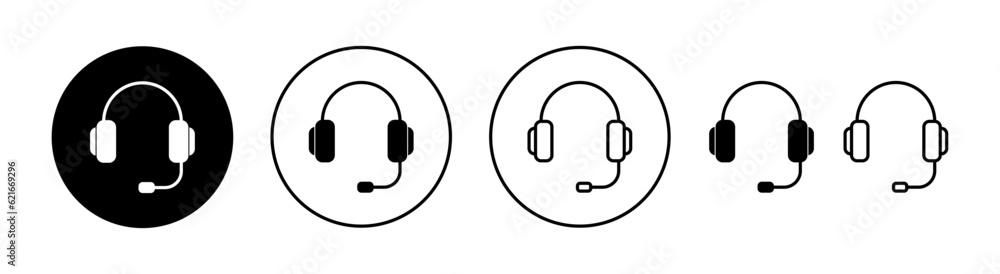 Headphone icon set for web and mobile app. headphone sign and symbol ...