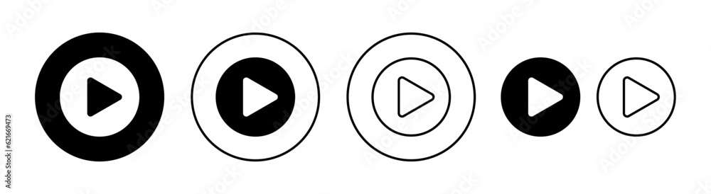 Play Icon set for web and mobile app. Play button sign and symbol Stock ...