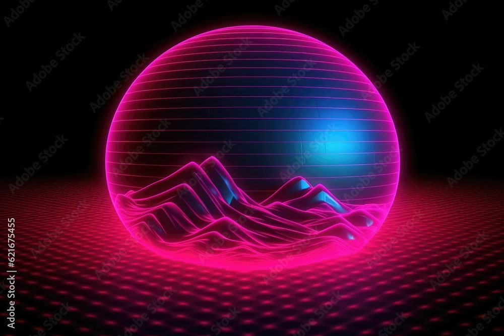 Synthwave Triangle, photorealistic. Generative AI image weber. Stock ...
